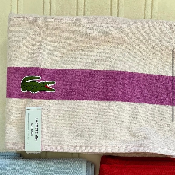 Lacoste | Bath | Lacoste 0 Cotton Bath Towel 30 X 52 Pink Set Of 2 Nwt ...